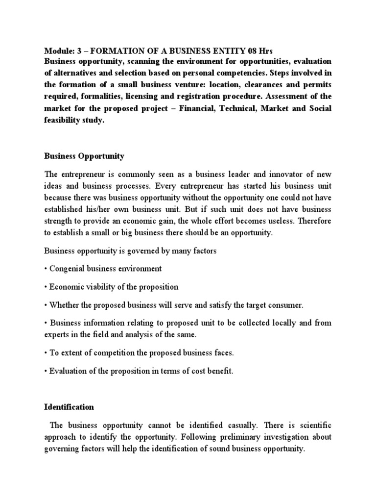 Unit 3 Formation of Business Entity | PDF | Evaluation | Loans