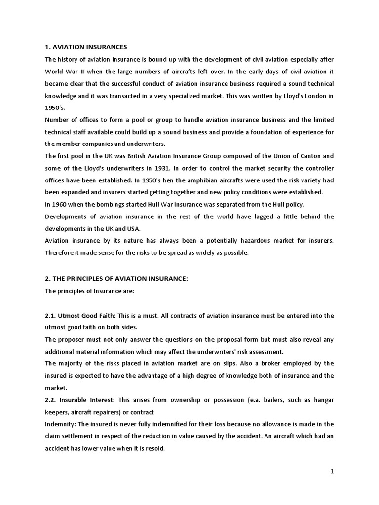 Aviation Insurance Guide Pdf Insurance Liability Insurance