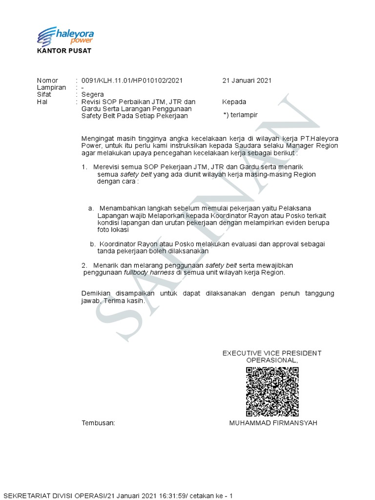 Revisi SOP Perbaikan JTM, JTR, Dan Gardu | PDF