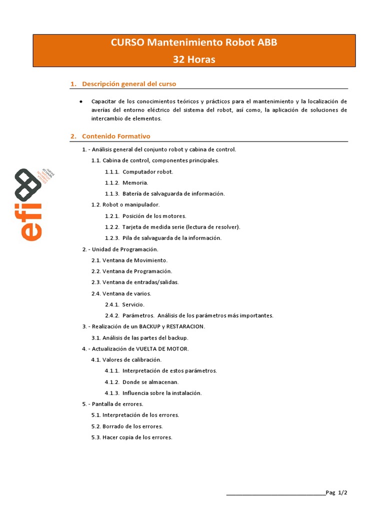 Mantenimiento Robot ABB | PDF | Ingeniería | Ingeniería Informática