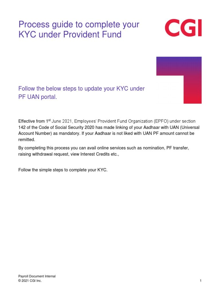 PF-KYC Process Guide | PDF | Computing