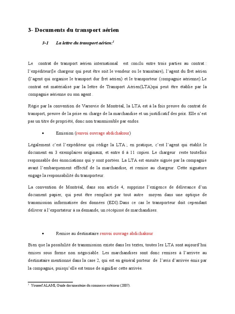 Guide des Documents de Transport Aérien | PDF | Transport