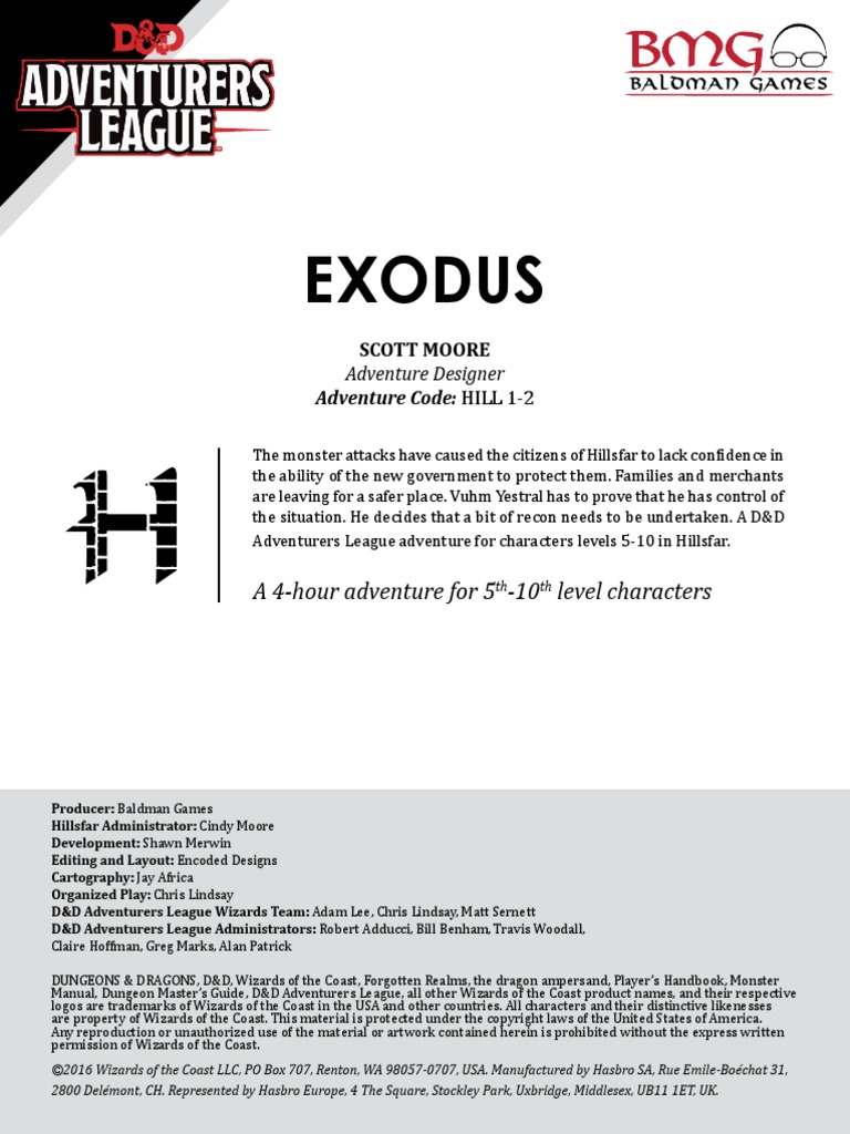 CCC-BMG-11 HILL 1-2 Exodus | PDF | Dungeons & Dragons | D20 System