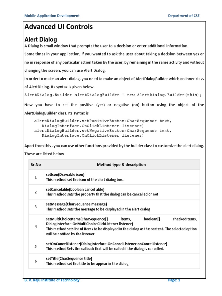 MAD Notes - R18!4!6 Units | PDF | Android (Operating System) | Dialog Box