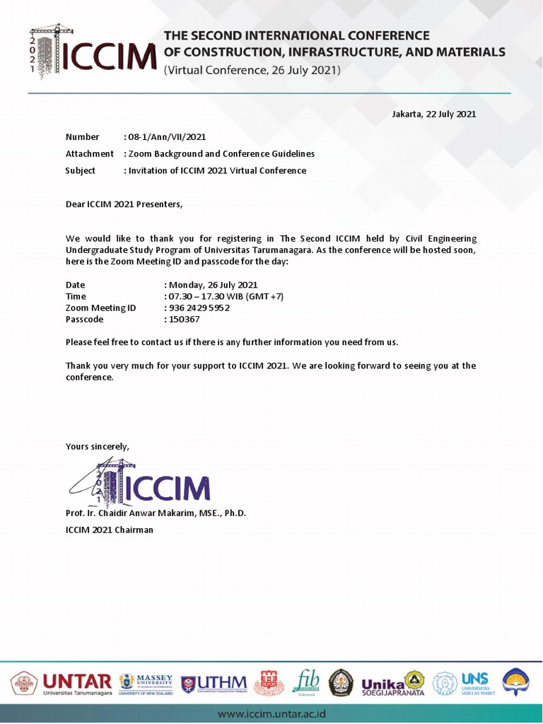 (8-1) Invitation of ICCIM 2021 Virtual Conference - Presenter | PDF