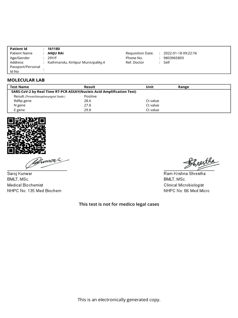 Anju PCR Report New | PDF | Self-Improvement | Science & Mathematics