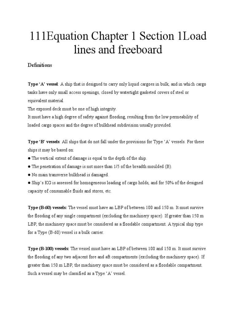 Freeboard Calculation for Ships | PDF | Hull (Watercraft) | Deck (Ship)