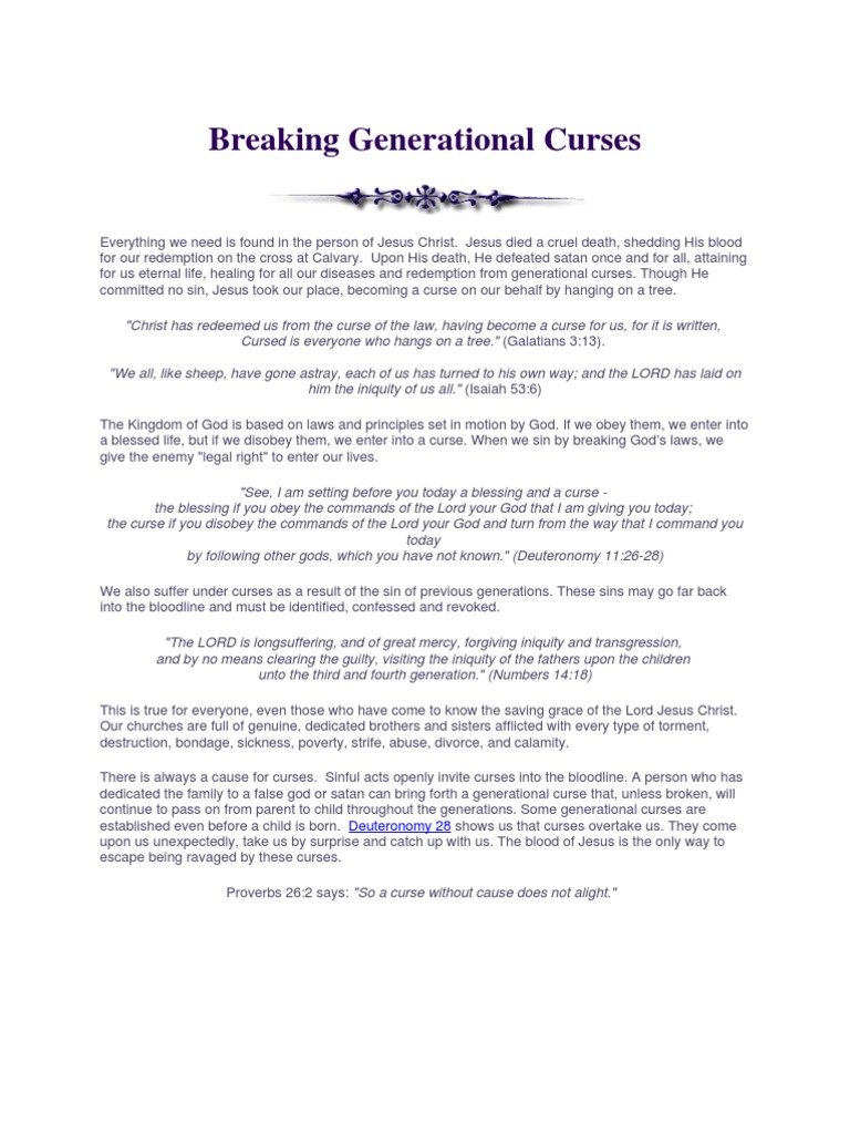 Breaking Generational Curses | PDF | Forgiveness | Sin