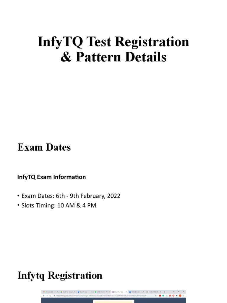 Infytq 2023 Batch Pattern & Registration | PDF | Test (Assessment ...