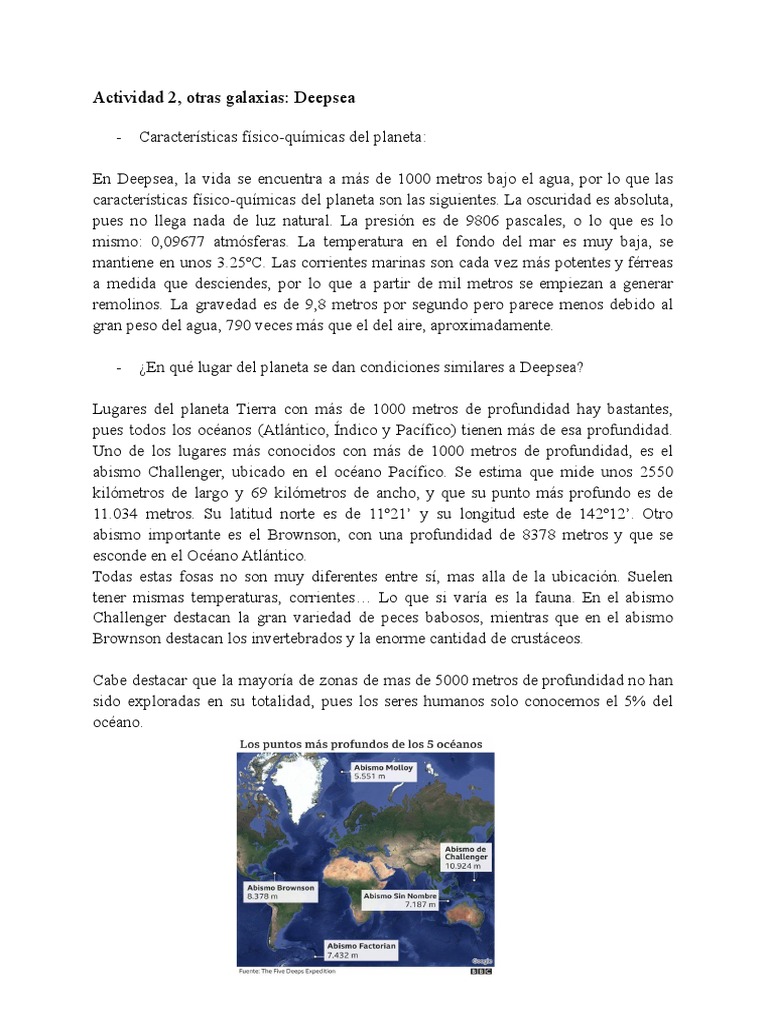 Trabajo Deepsea (Beñat, Angelo, Jorge, Mikel y James) | PDF | Pescado