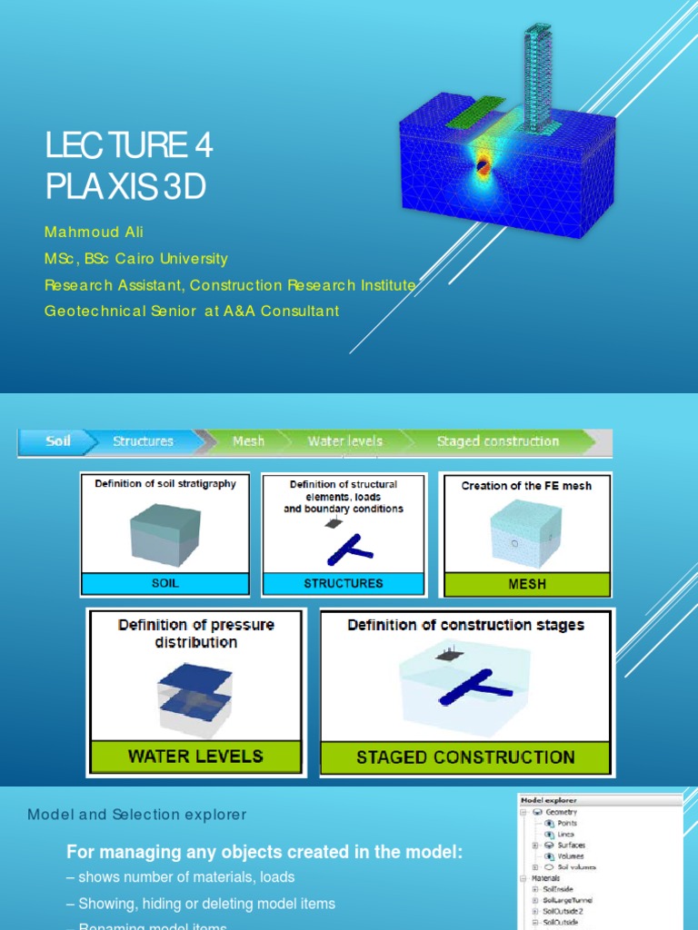 Plaxis 3D | PDF | Rotation | Geometry