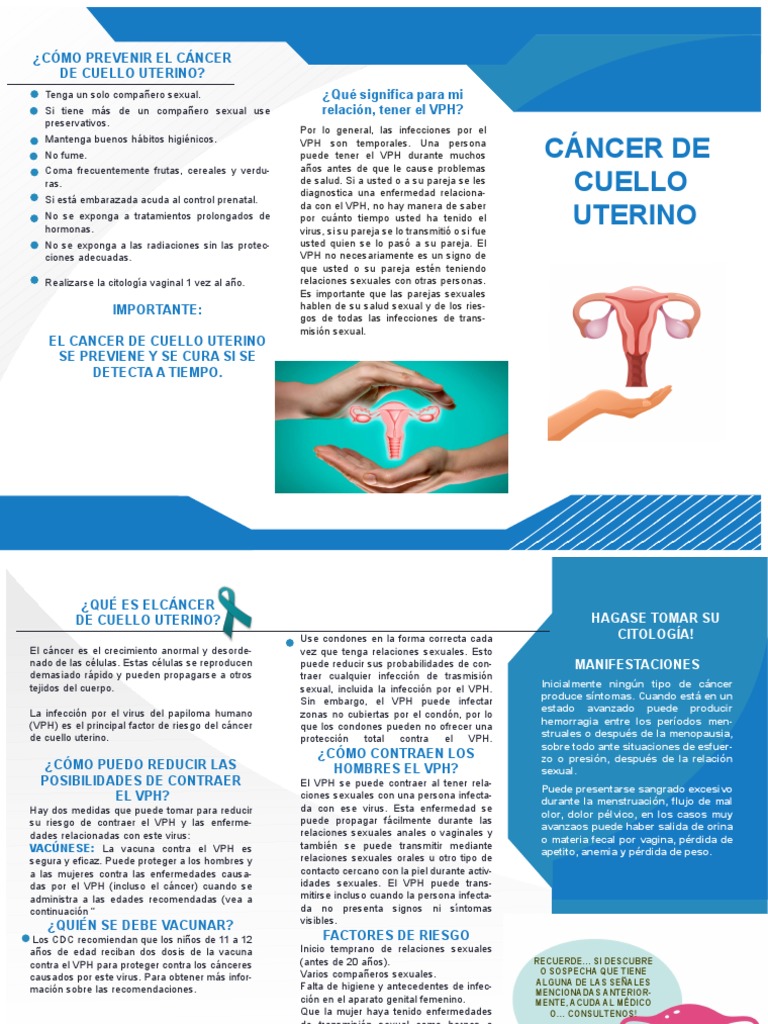Folleto Cáncer de Cuello Uterino | Descargar gratis PDF | Cáncer | Especialidades Medicas