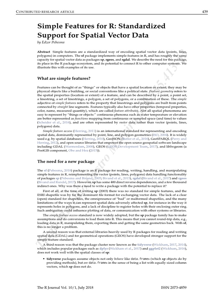 Simple Features For R Standardized | PDF | Space | Geographic ...