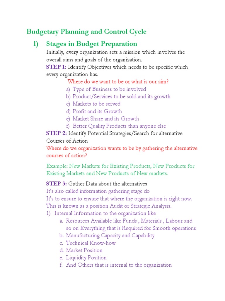 Budgeting - Notes | PDF | Sales | Budget