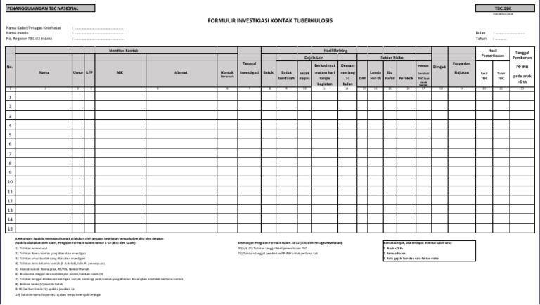 Form TB 16K Kontak TBC | PDF