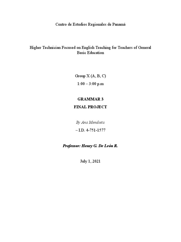 Final Project English Grammar 3 | PDF | Plural | Adjective