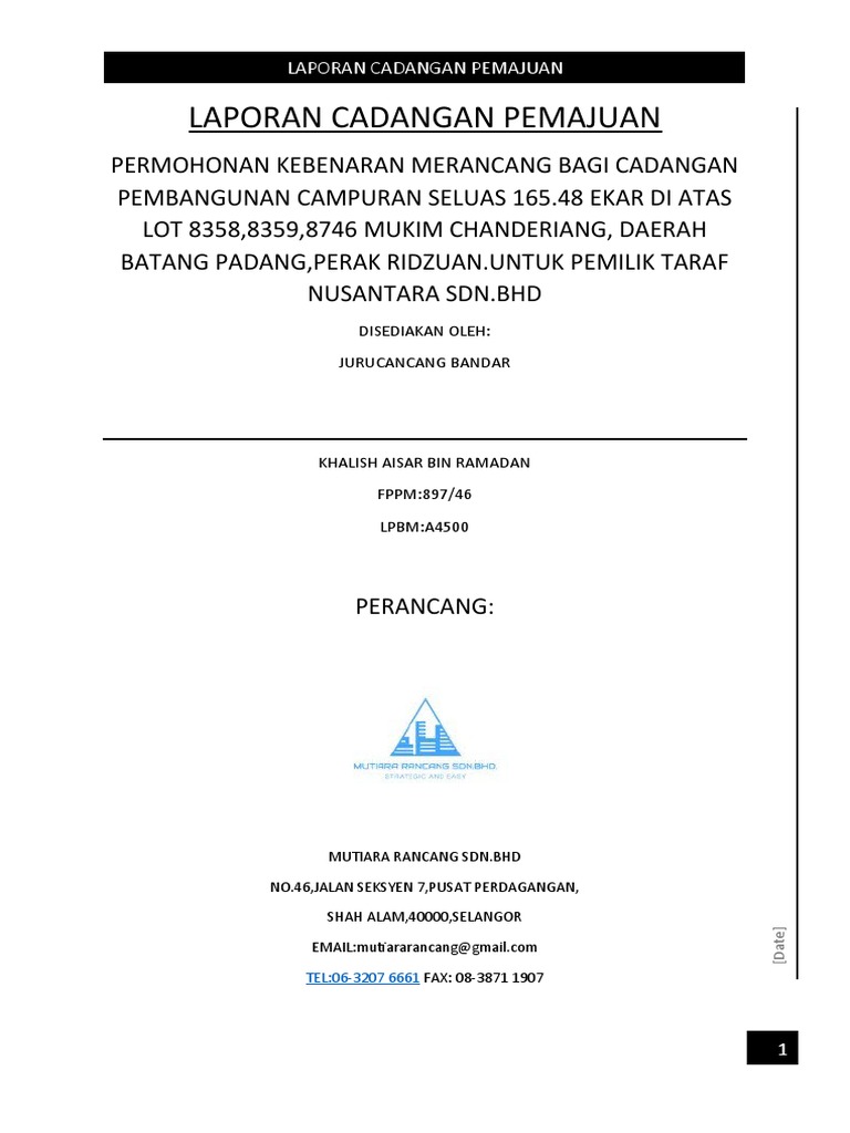 Laporan Cadangan Pembangunan | PDF