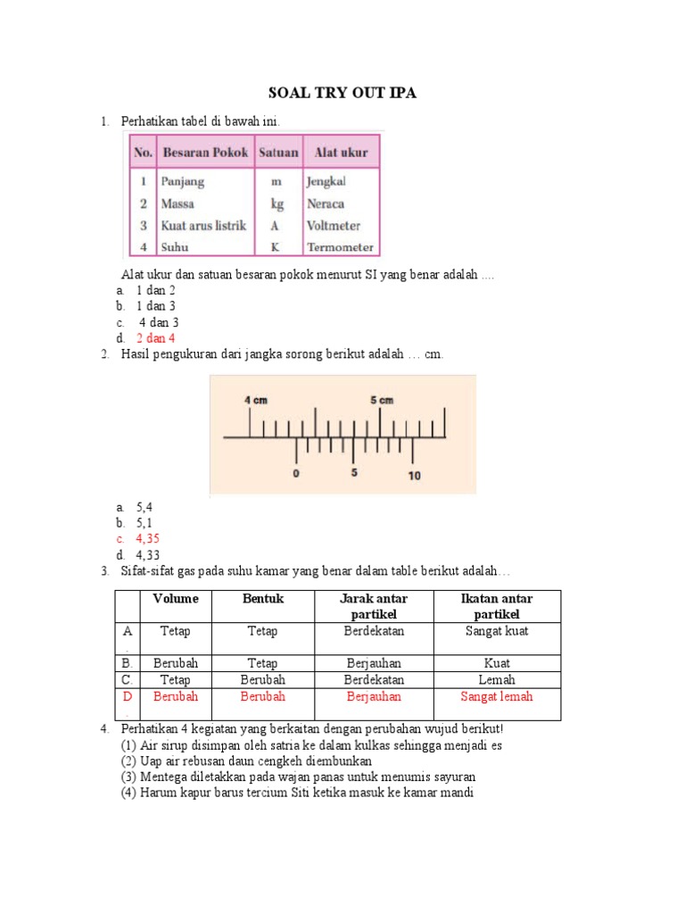 Soal Try Out Ipa | PDF