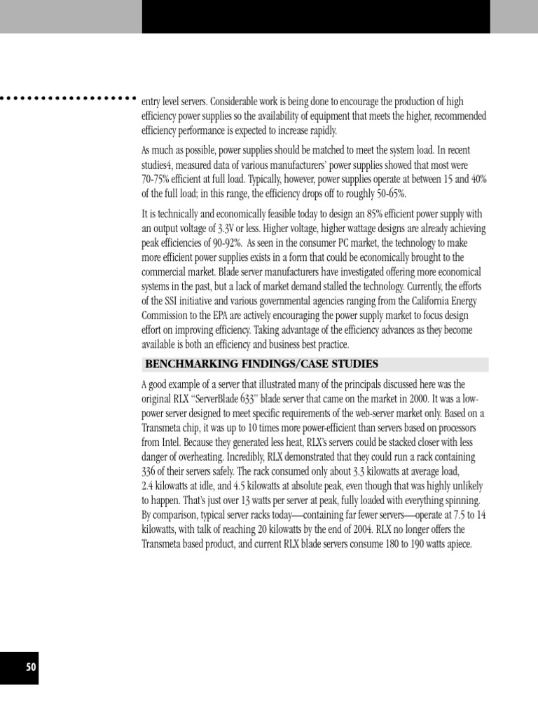 Benchmarking Findings/Case Studies | PDF | Watt | Server (Computing)