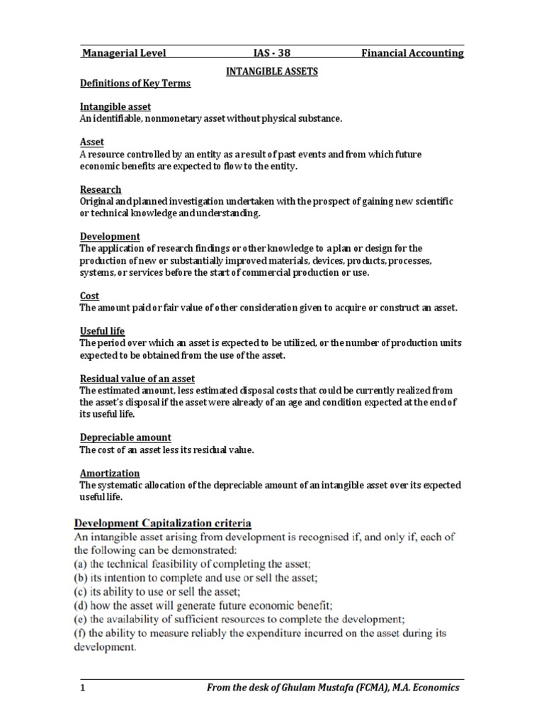 Understanding Intangible Assets in IAS 38 | PDF | Intangible Asset ...