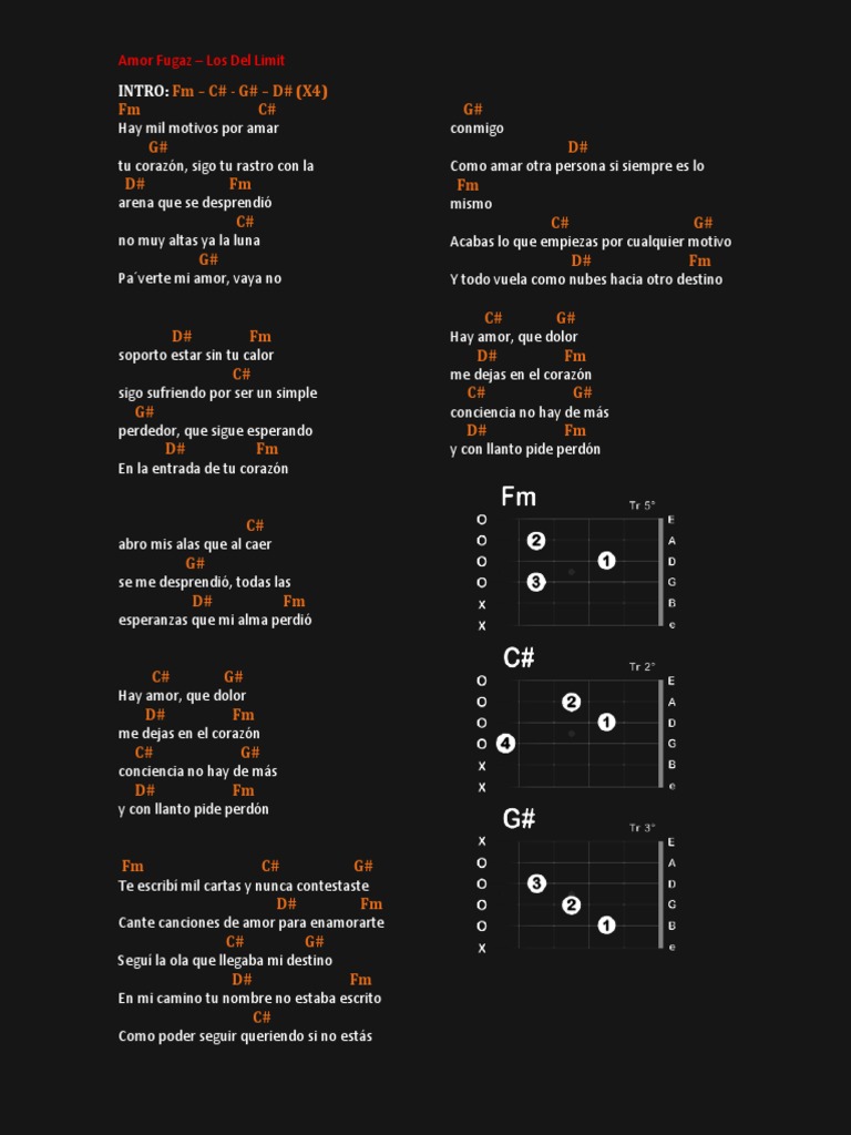 Amor Fugaz - Los Del Limit: Letra | PDF