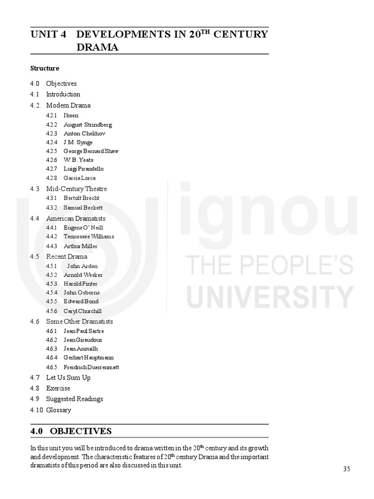 U1 6 20th Century Notes | PDF | George Bernard Shaw | John Millington Synge