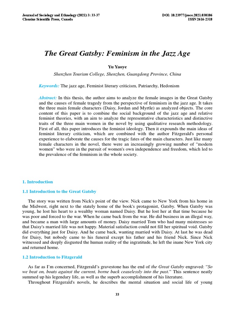 The Great Gatsby: Feminism in The Jazz Age: Shenzhen Tourism College ...