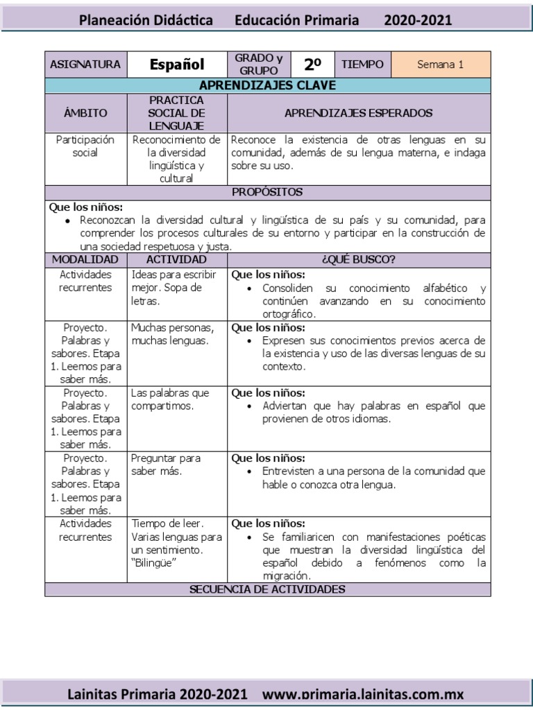 Actividades de Lengua para 2º Grado | PDF | Lengua española | Náhuatl