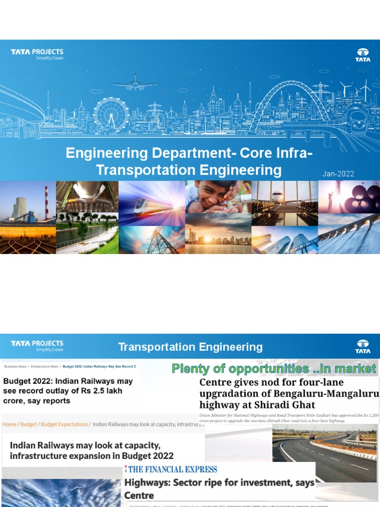 Engineering Department-Core Infra - Transportation Engineering | PDF ...