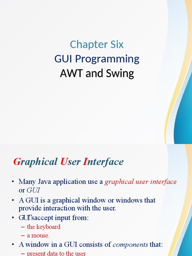 Chapter Six - GUI | PDF | Graphical User Interfaces | Computing