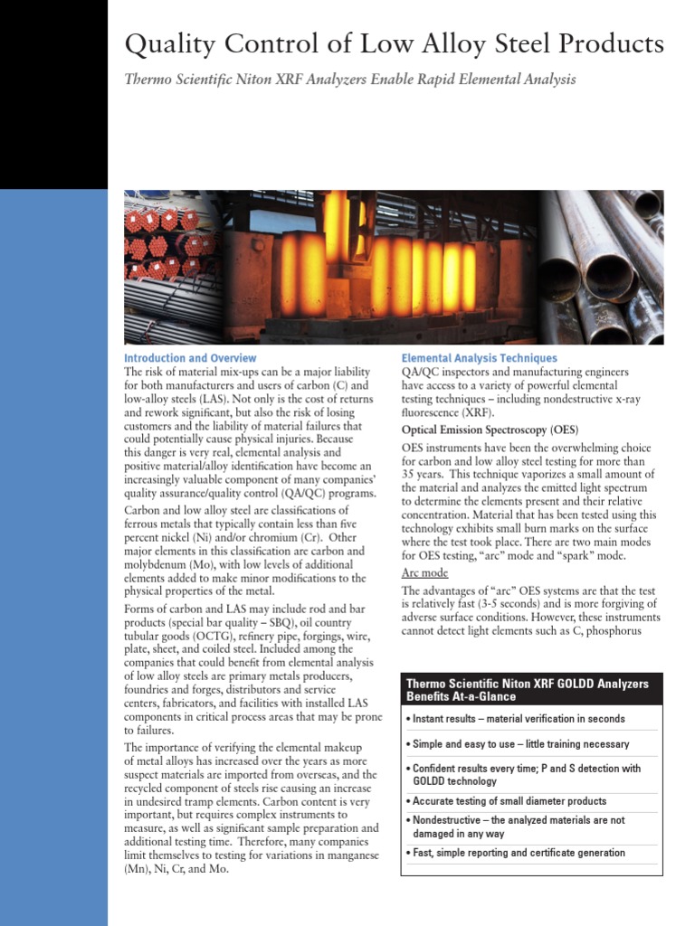 Quality Control of Low Alloy Steel Products | PDF | Steel | Alloy