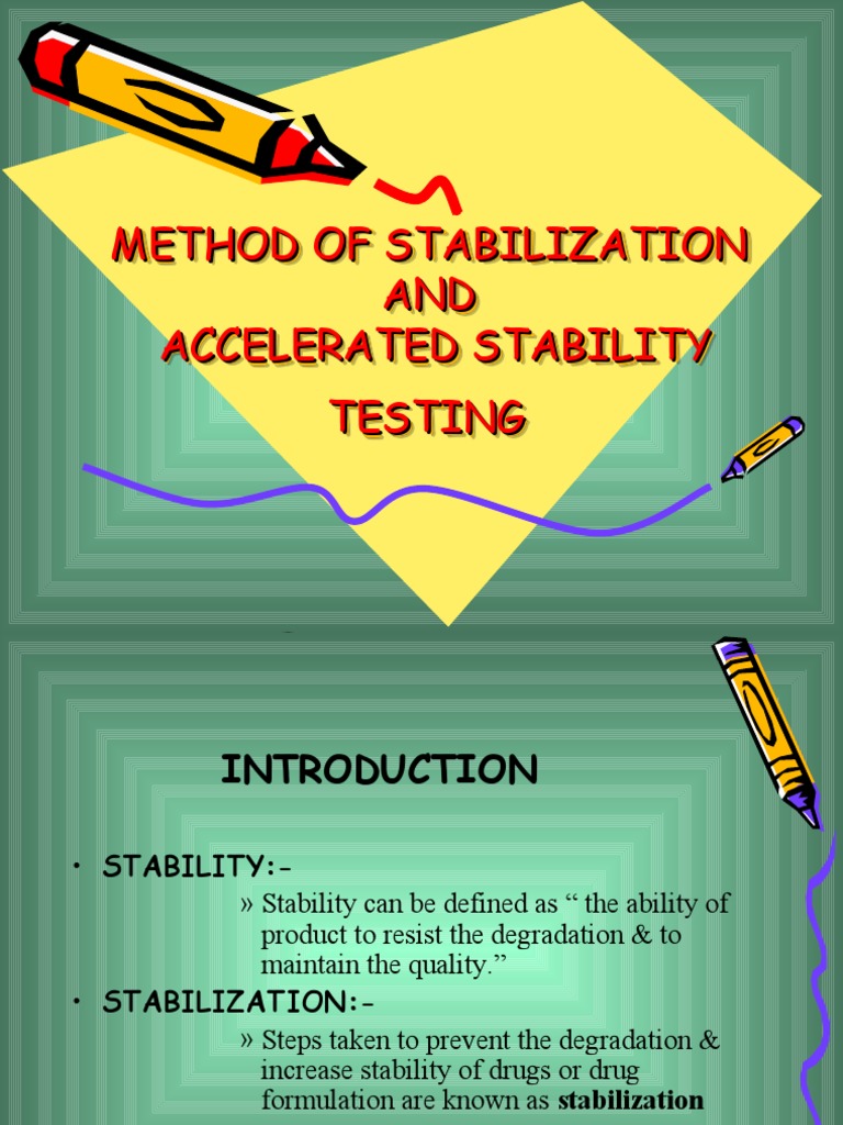 STABILIZATION AND ACCELERATED TESTING | PDF | Liposome | Pharmaceutical ...
