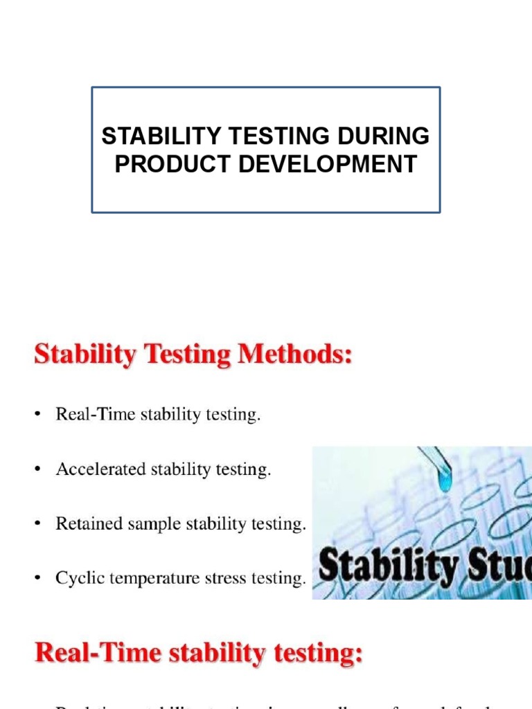 Stability Testing During Product Development | PDF