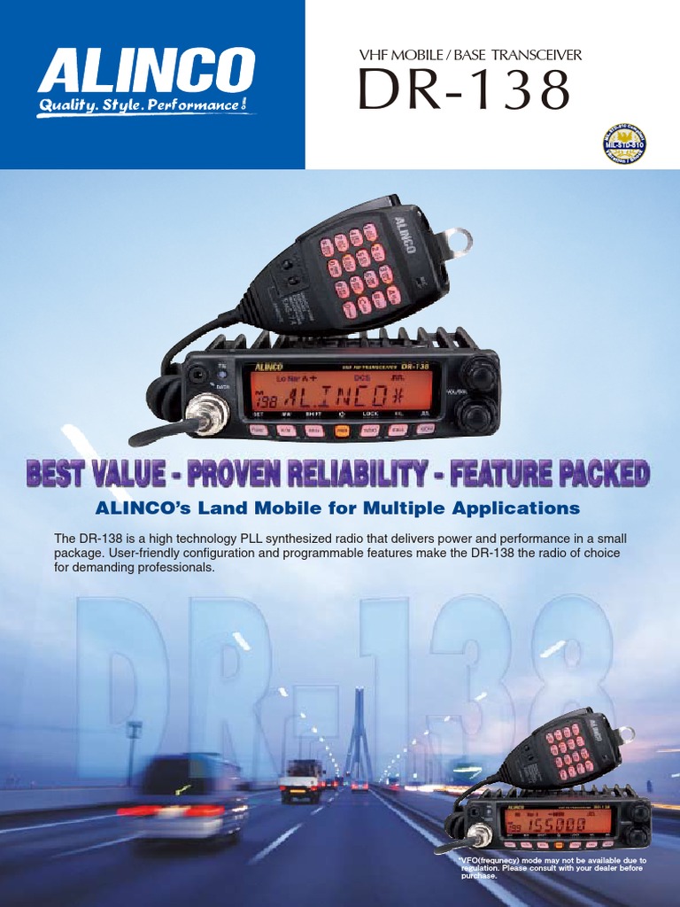 Alinco DR-138 Brochure | PDF | Electronic Engineering | Sound ...