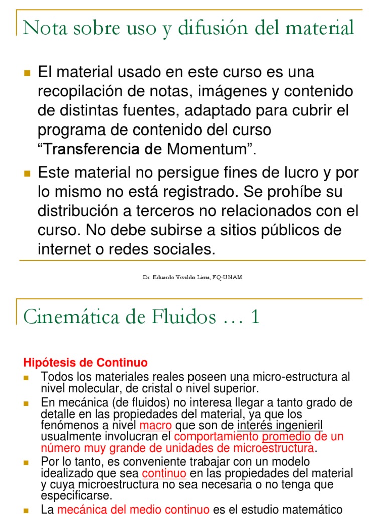 Cinematica de Fluidos 1-11 | PDF | Mecánica de fluidos | Cinemática