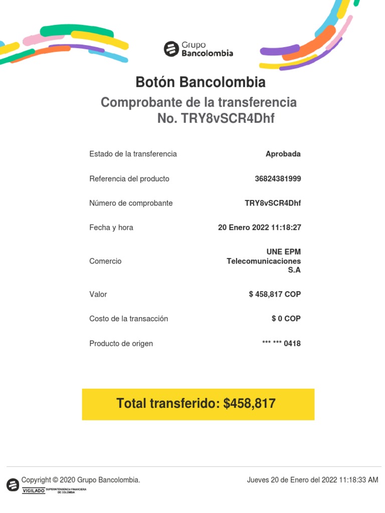 Comprobante Transferencia Boton | PDF | Finanzas y dinero