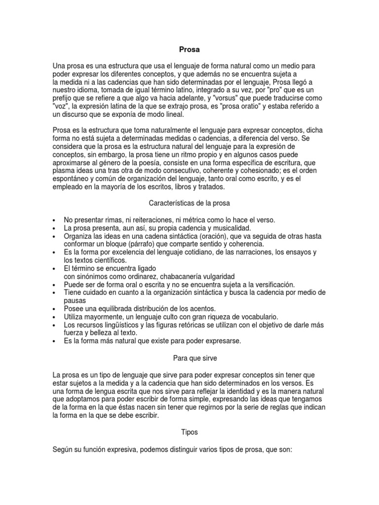 Que Es Prosa y Verso LC | PDF | Prosa | Poesía