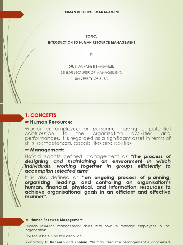 Introduction To HRM | PDF | Human Resources | Human Resource Management