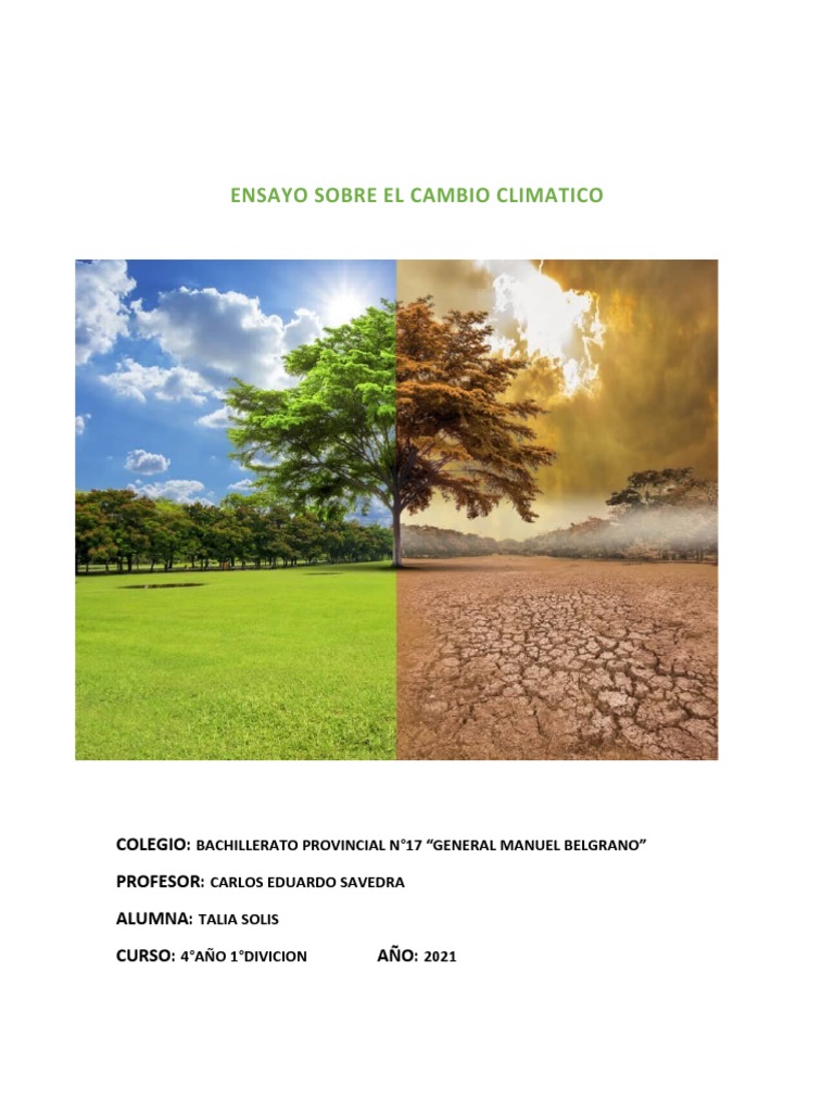 Ensayo sobre el Cambio Climático | PDF | Cambio climático | Clima