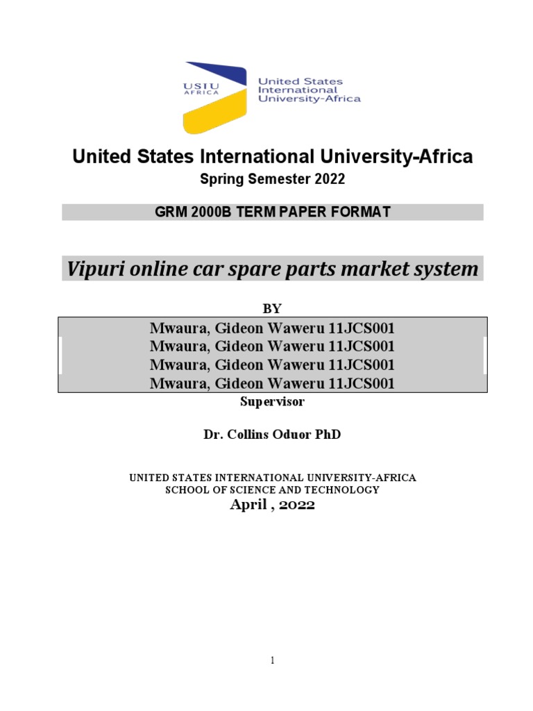 GRM 2000B Term Paper Format | PDF | Information And Communications Technology | Survey Methodology