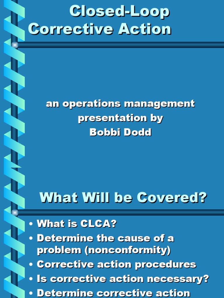 Closed Loop Corrective Action | PDF | Systems Science | Systems Engineering