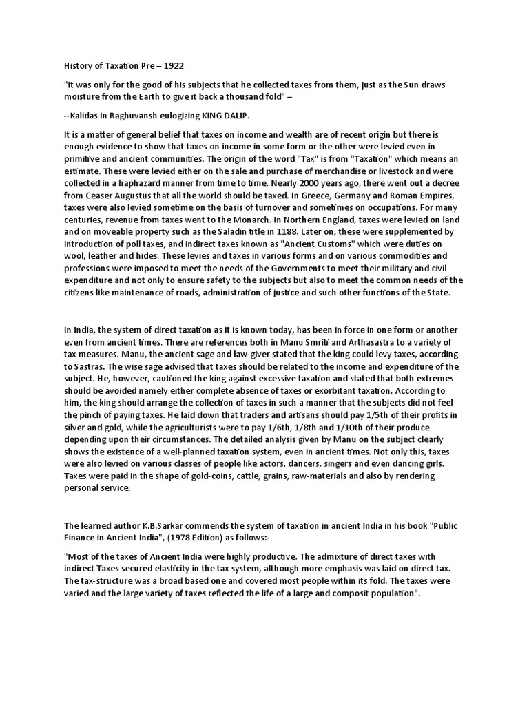 History of Taxation and Tax Management | PDF | Taxes | Income Tax