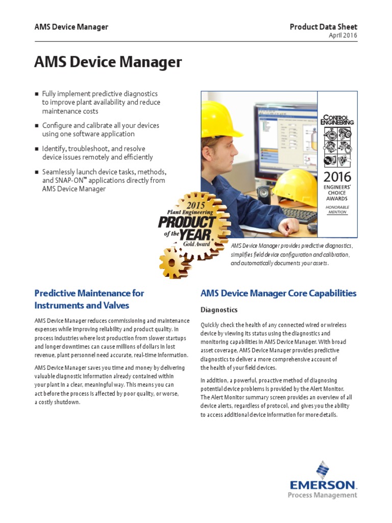 AMS Device Manager Product Data Sheet | PDF | Online And Offline ...