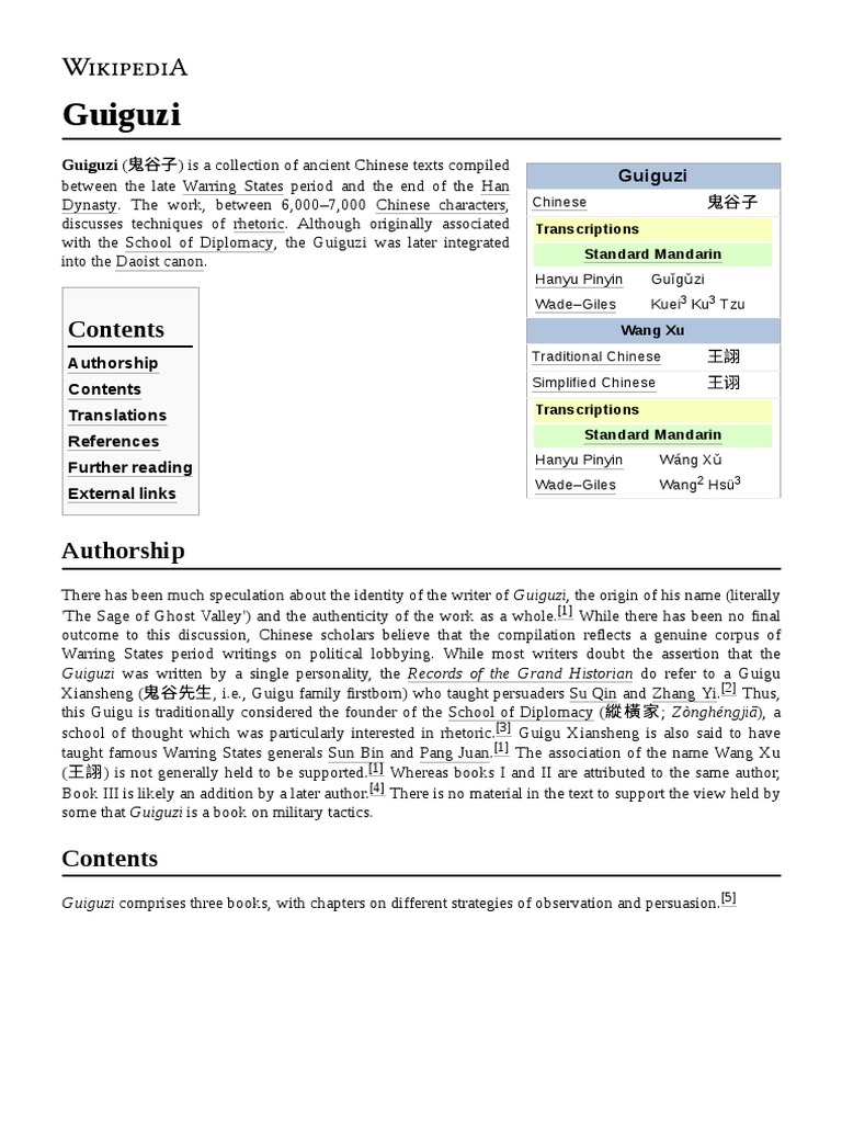 Guiguzi | PDF | China | World Politics