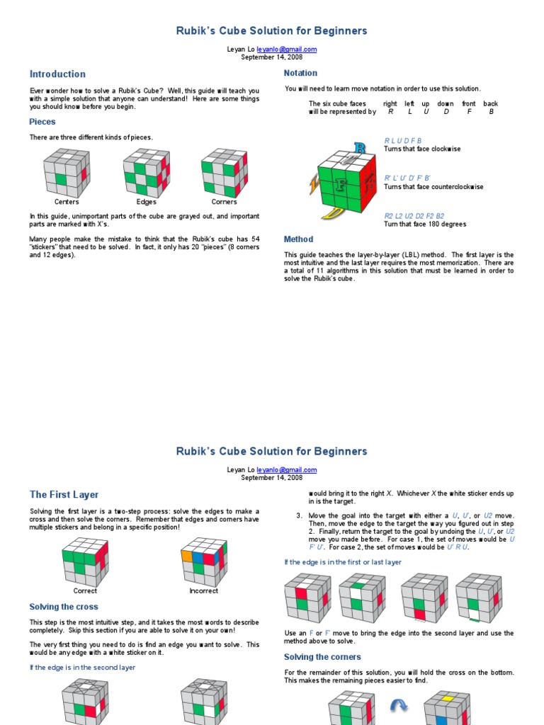 Beginner Rubik's Cube | PDF | Theoretical Computer Science | Applied ...