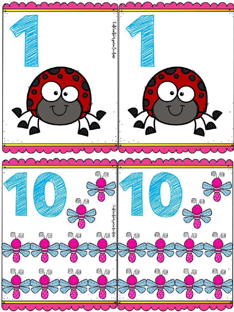 Memorama Ilustrado de Números Del 1 Al 10 | PDF