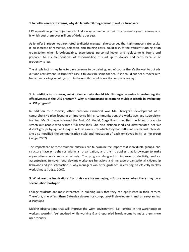 OB Case Study 1 | PDF | Turnover (Employment) | Employment