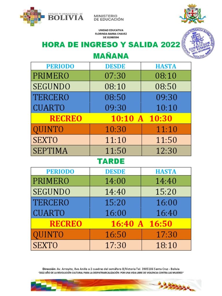 Horario y Uniformes 2022 Educativos | PDF | Ropa