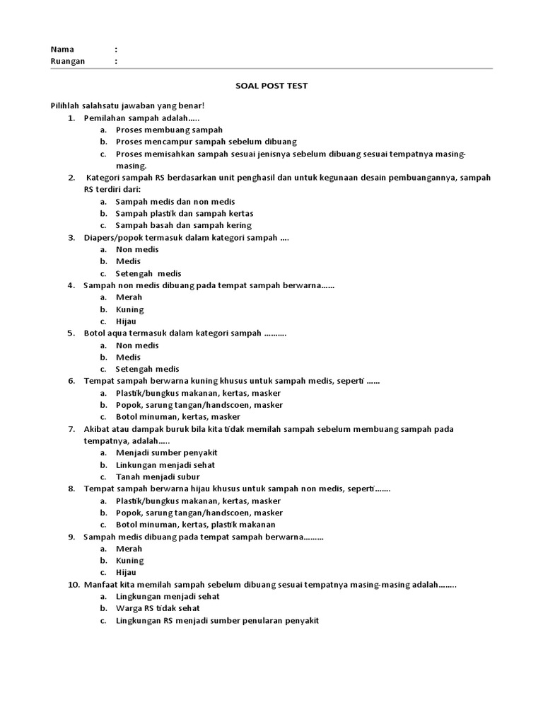 SOAL Post Test | PDF