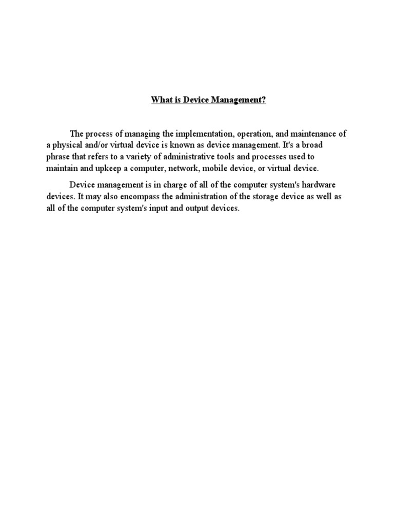 Device Management | PDF